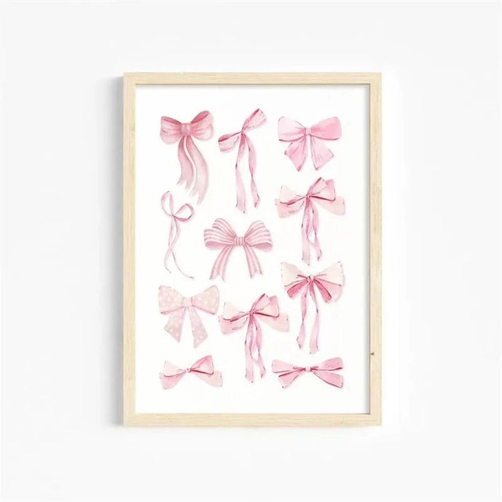Pink Bow Coquette Poster - Coquette Bow Canvas Prints for Bedroom