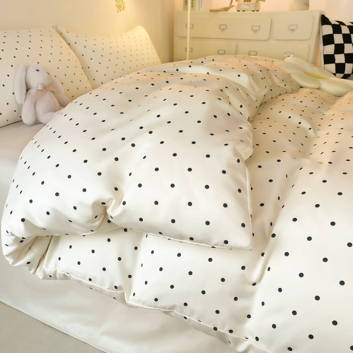 Polka Dot Satin Duvet Cover Set – Coquette Aesthetic Bedding Set – The ...