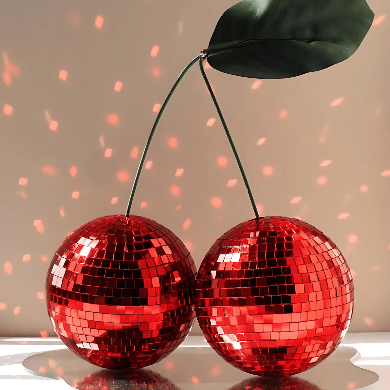 Red Cherry Disco Ball Mirror Decor 🍒 Disco Cherry Tabletop Decor – The ...