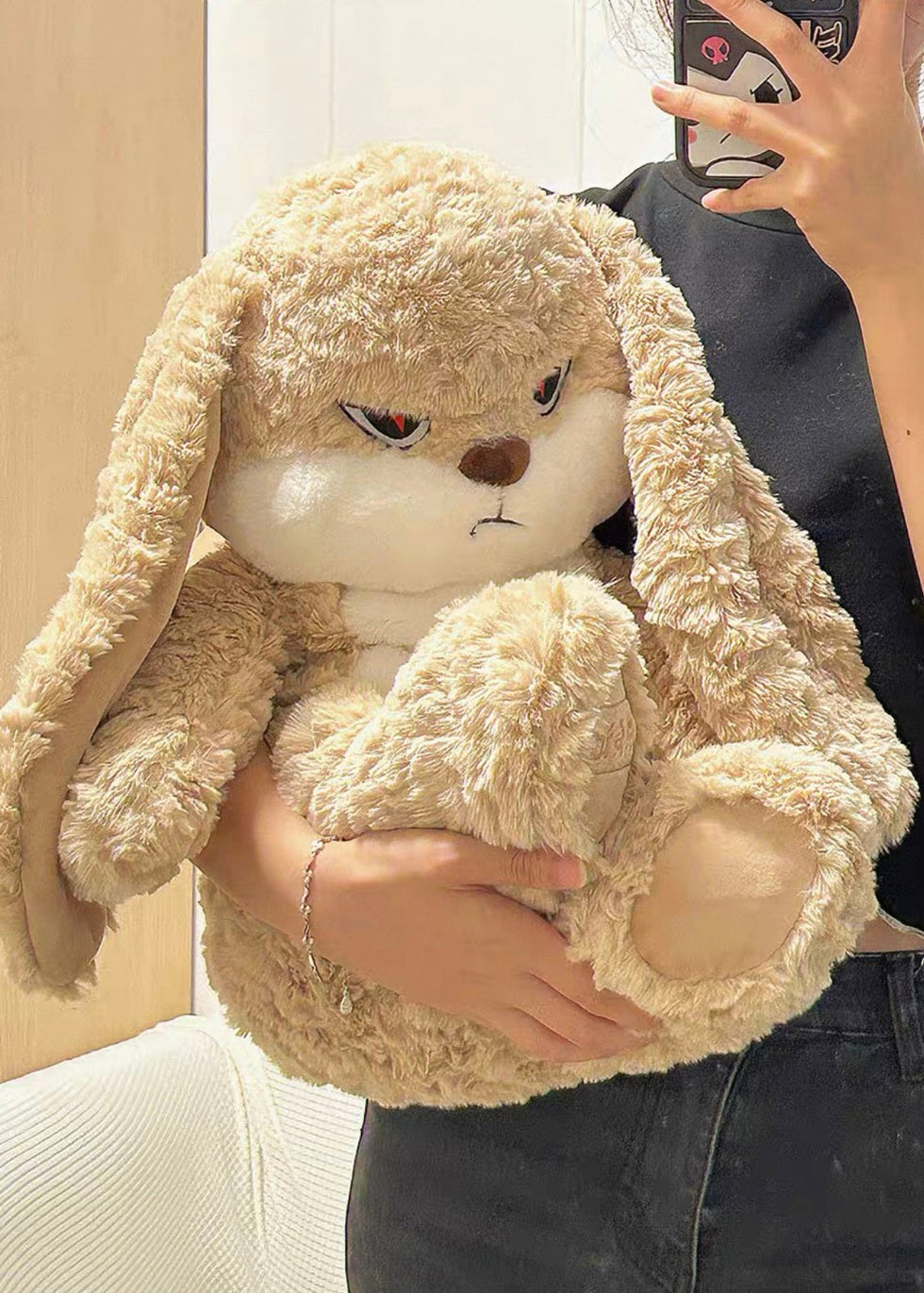 Angry Rabbit Plush Toy - Kawaii Long-Eared Bunny for Gifting & Decor ...