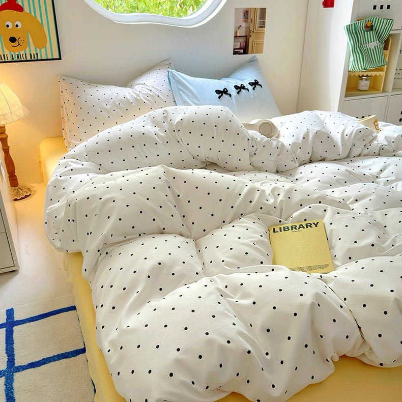 Brown Polka Dot Bedding Set – Soft Girl Dorm Must-Have – The Feelz