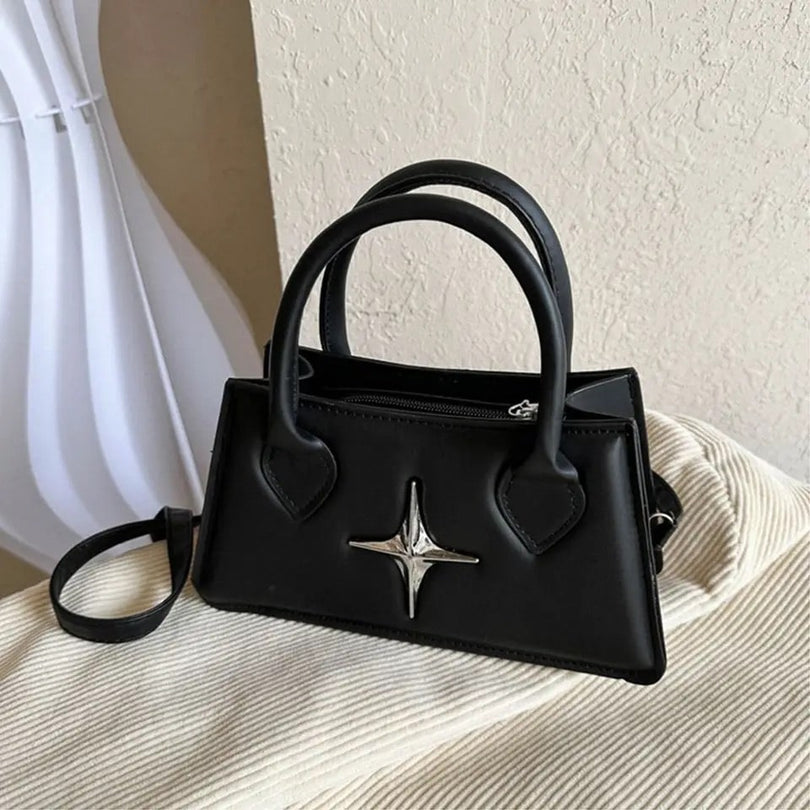 Black Mini Leather Y2K Bag - Retro Gothic Aesthetic Handbag – The Feelz