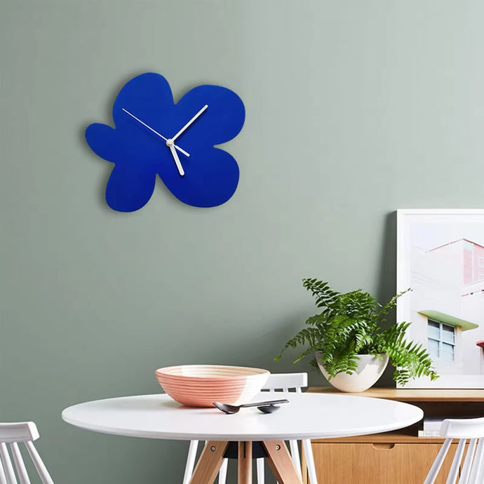 Nordic Wall Flower Clock | Blue Decorative Hanging Wall Clock – The Feelz