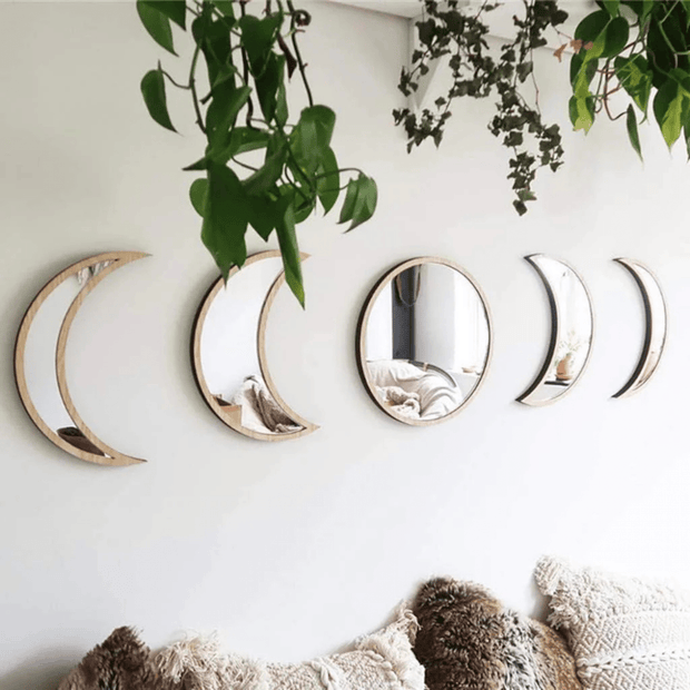 Witchcore Moon Phase Mirror Set 🌕 Celestial Mirror Wall Art – The Feelz