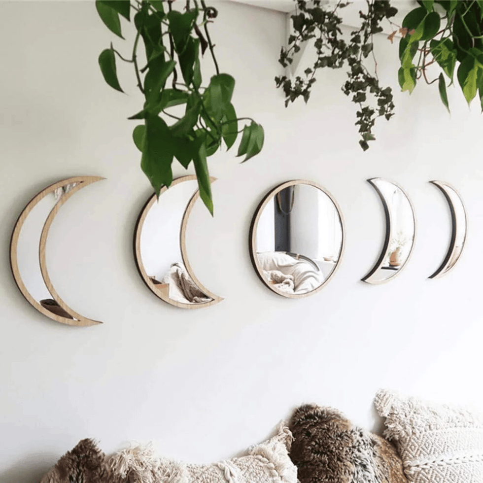Witchcore Moon Phase Mirror Set 🌕 Celestial Mirror Wall Art – The Feelz