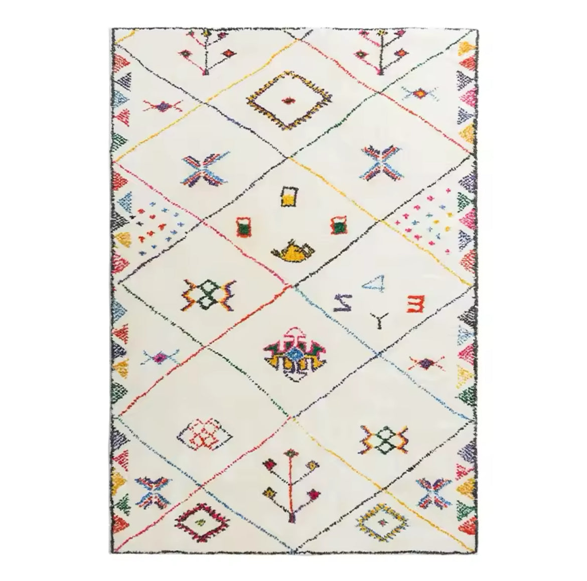 Soft Boho Carpet for Living Room & Bedroom - Ethnic Style Rug