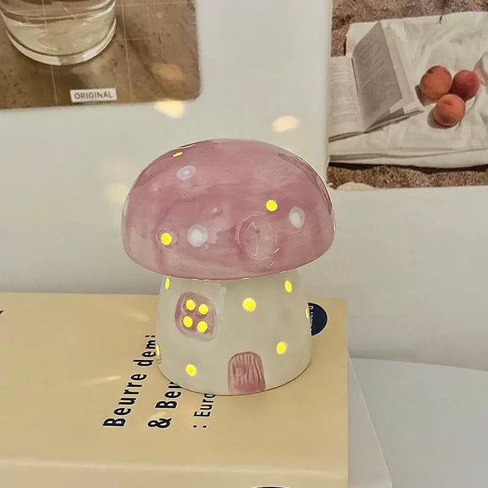 Cottagecore Mushroom Night Light – Ceramic Cute LED Bedside Lamp – The ...