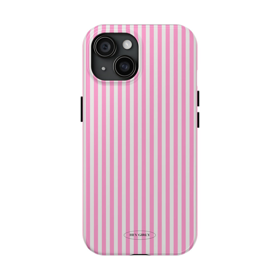 Preppy Pink Striped iPhone Case - Coquette Barbiecore Phone Case – The ...