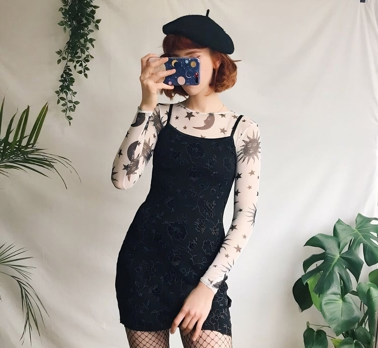 Y2K Sun and Moon Crop Top – Witchy Mesh Long Sleeve – The Feelz