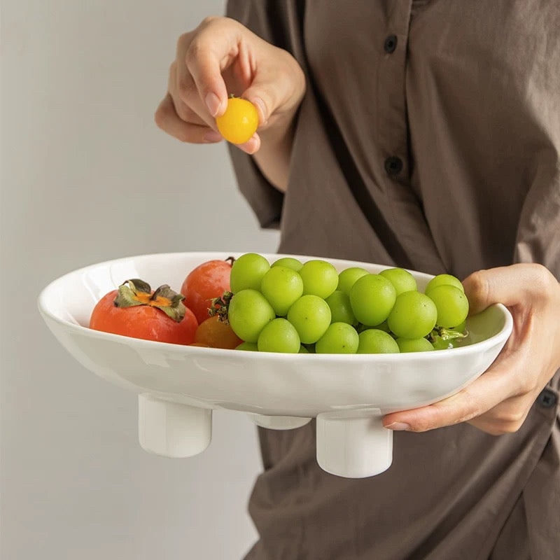 Handmade Ceramic Fruit Plate | Minimalist Modern Dish with Leg – The Feelz