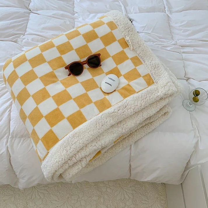 Nordic Checkerboard Blanket | Checkered Throw for Cozy Decor