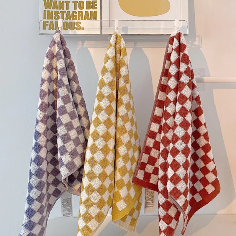 Checkered Towel - Retro Kitchen & Bath Towel - Organic Cotton
