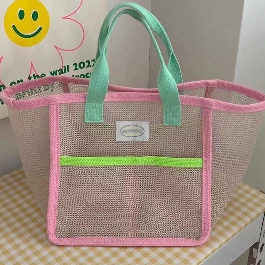 Pink Beach Bag | Large Travel Tote for Summer Swimming – The Feelz