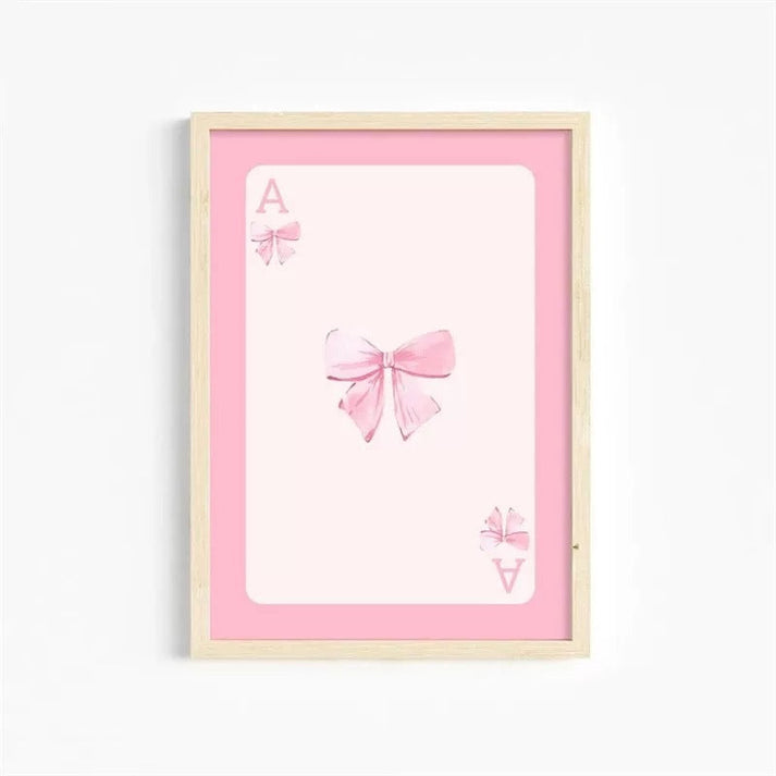Pink Bow Coquette Poster - Coquette Bow Canvas Prints for Bedroom