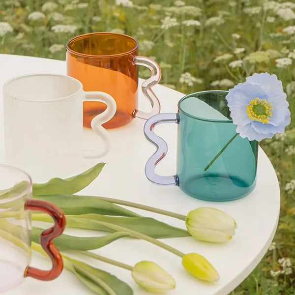 Colorful Glass Cups - Art Deco Mocktail & Drinkware Tools