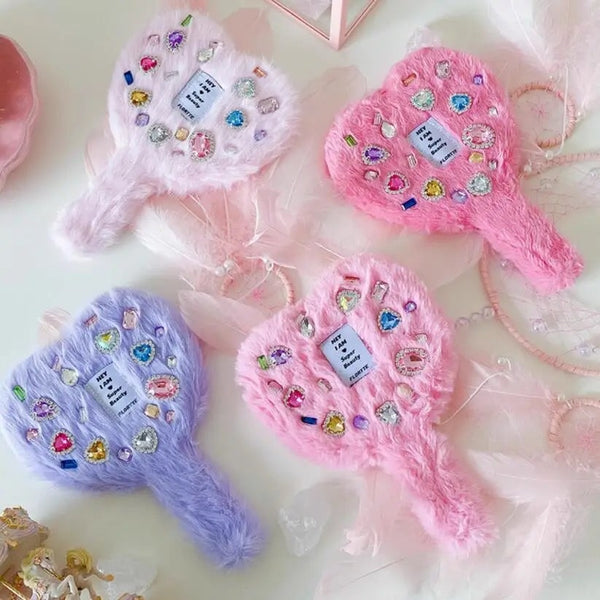 Plush Love Handle Mirror - Makeup Mirror Coquette Aesthetic
