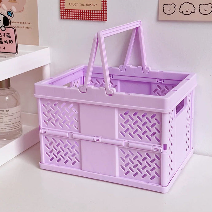 Pastel Folding Storage Basket | Korean Organizer for Desk & Dorm – The ...