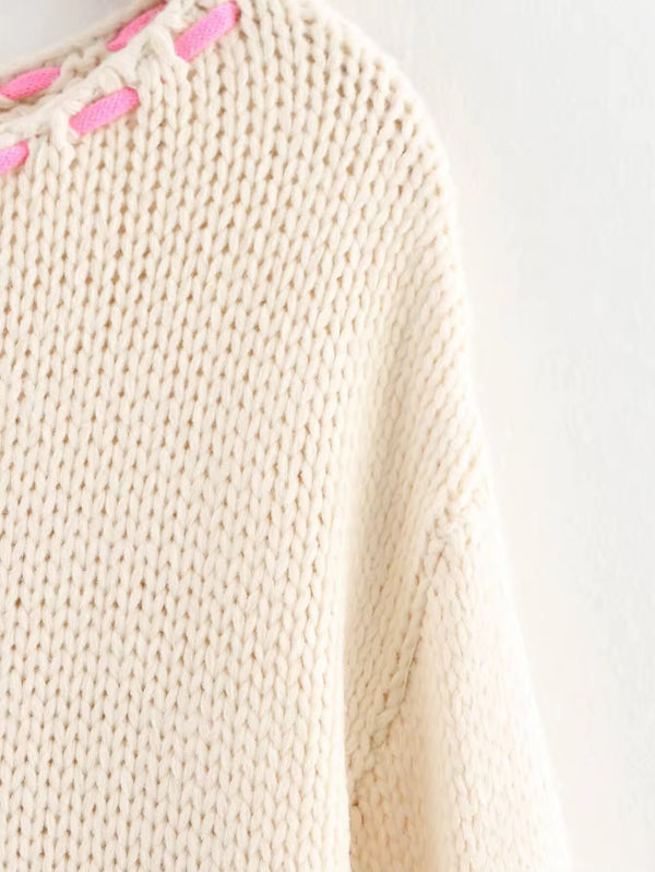 Coquette Pink Bow Sweater - Knit Sweater Soft Girl Clothing