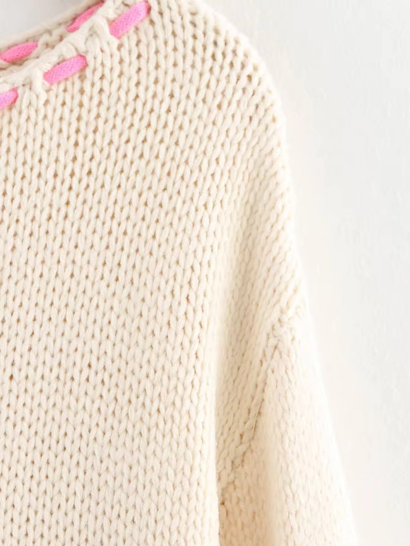 Coquette Pink Bow Sweater - Knit Sweater Soft Girl Clothing