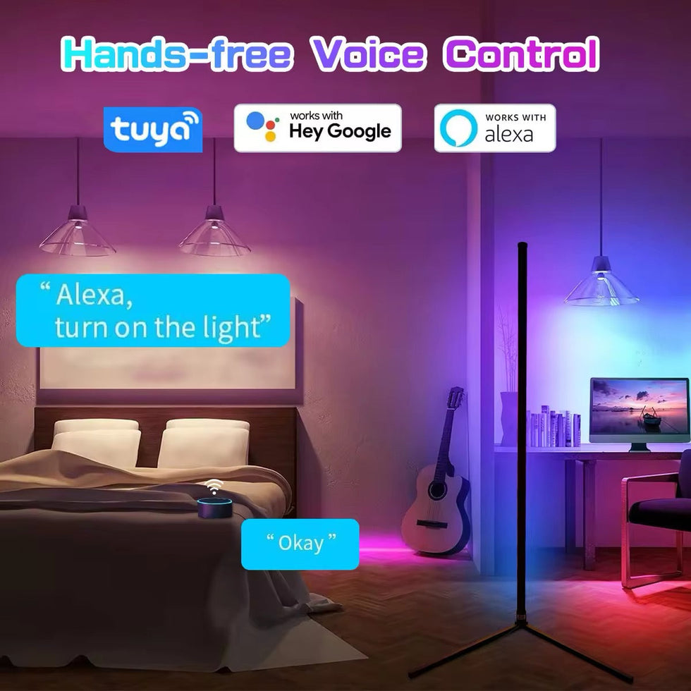 Smart LED Floor Lamp – RGB IC Music Sync with Remote Control – The Feelz