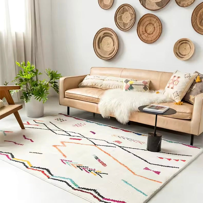 Soft Boho Carpet for Living Room & Bedroom - Ethnic Style Rug