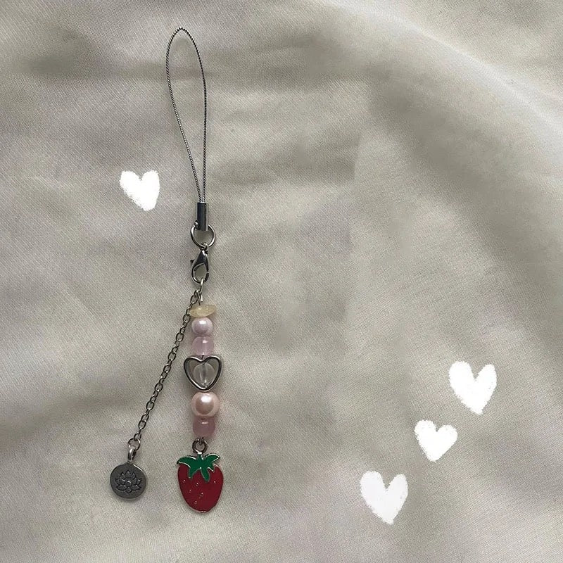 Strawberry Keychain & Phone Chain - Cute Coquette Accessory – The Feelz