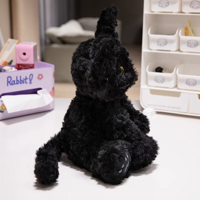 Black Cat Plush Toy – Soft & Fluffy Kawaii Stuffed Animal Pillow – The ...