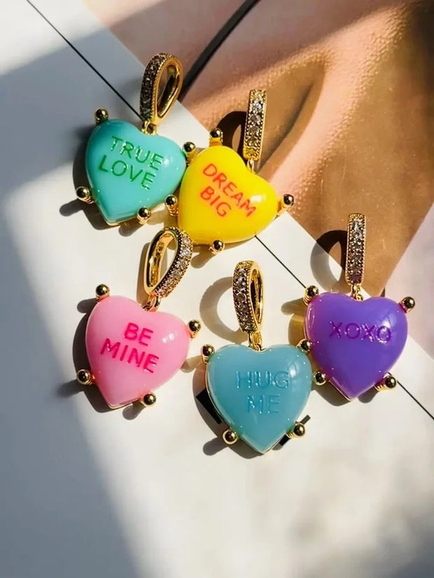 KPOP Colorful Heart Pendant – Y2K Jewelry BTS Fans – The Feelz