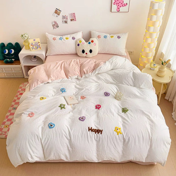 Cute Cartoon Bedding Set | Cute Cotton Duvet Cover for Queen – The Feelz