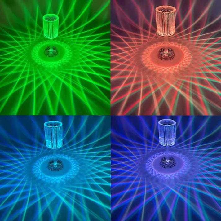 LED Crystal Table Lamp | USB Rechargeable Night Light