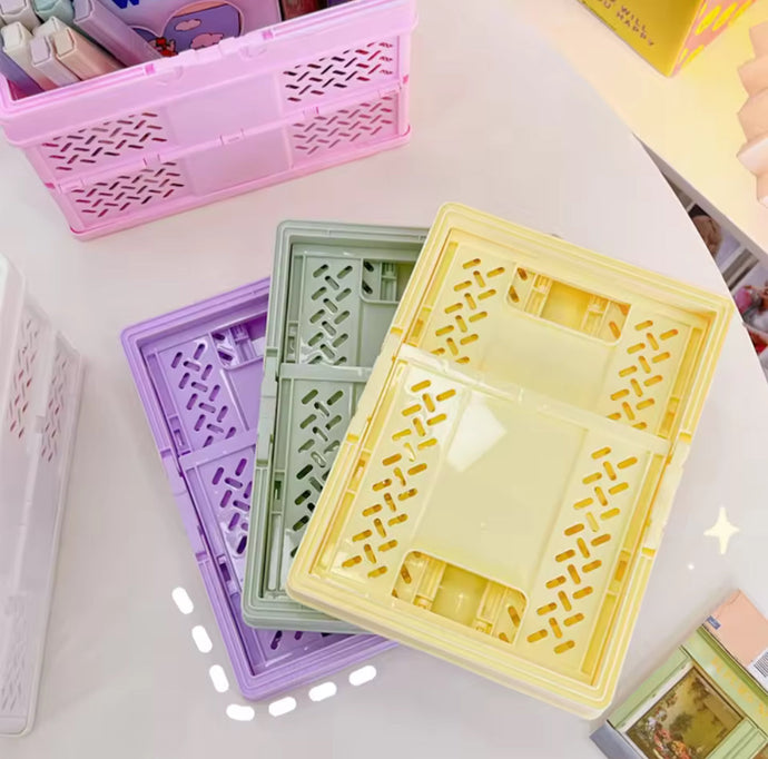 Pastel Folding Storage Basket | Korean Organizer for Desk & Dorm – The ...