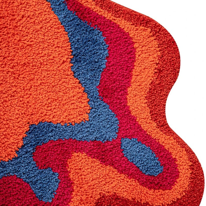Groovy Tufted Rug | Retro 70s Mid Century Boho Rug for Home Decor