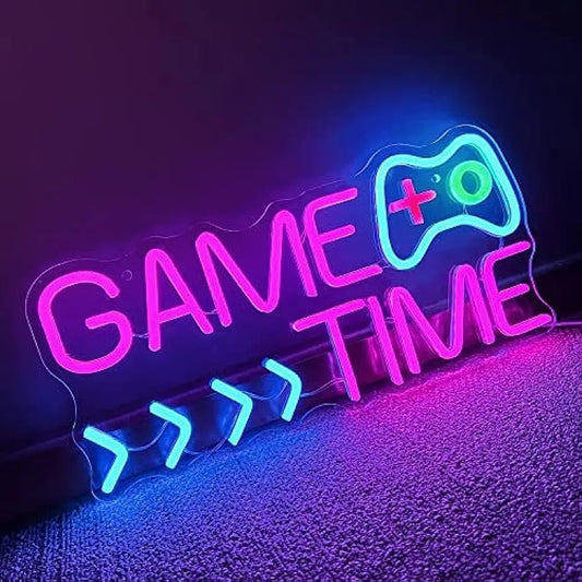 GAME TIME LED Neon Sign - Neon Game Room Wall Decor