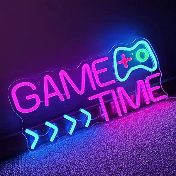 GAME TIME LED Neon Sign - Neon Game Room Wall Decor