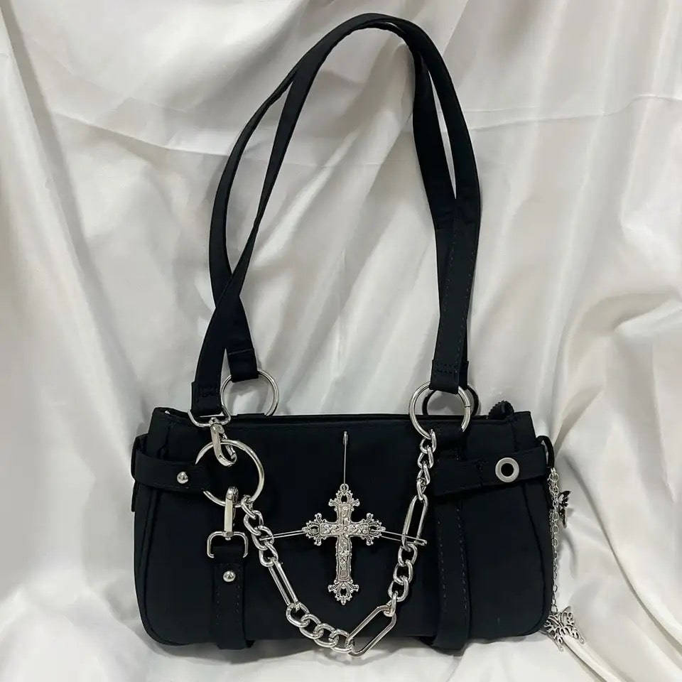 Goth Cross Bag | Punk Crossbody | Gothic Grunge Shoulder Bag – The Feelz