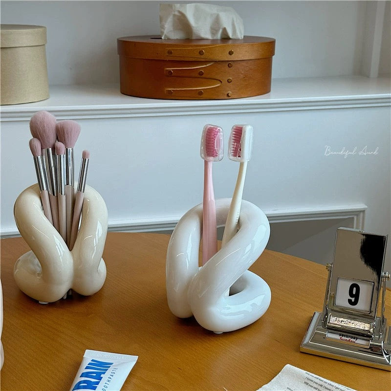 Ceramic Brush Holder | Toothbrush Holder for Bathroom Decor