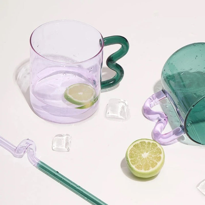 Colorful Glass Cups - Art Deco Mocktail & Drinkware Tools