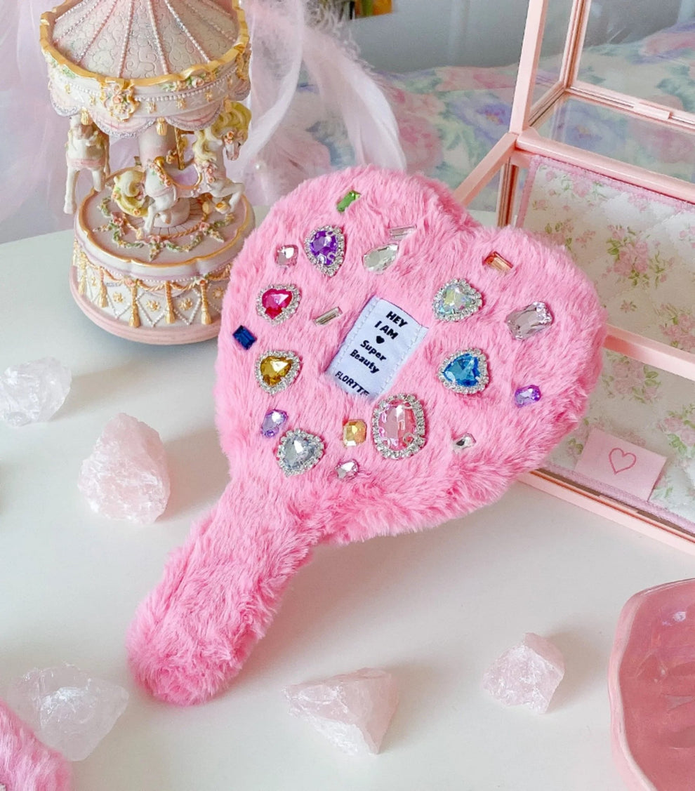 Plush Love Handle Mirror - Makeup Mirror Coquette Aesthetic