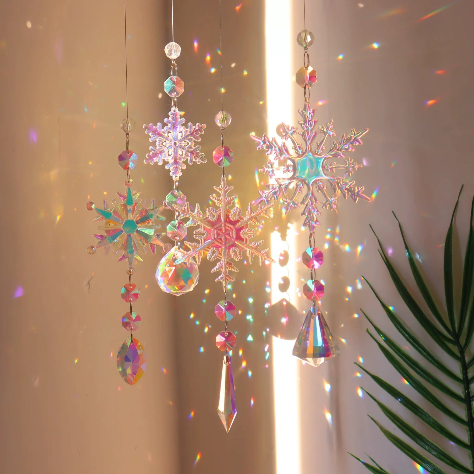 Christmas Snowflake Suncatcher – Crystal Window Decor – The Feelz