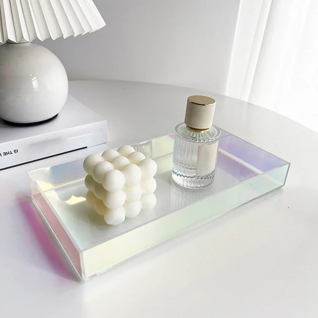 Iridescent Holographic Tray | Aesthetic Decorative Serving Tray – The Feelz