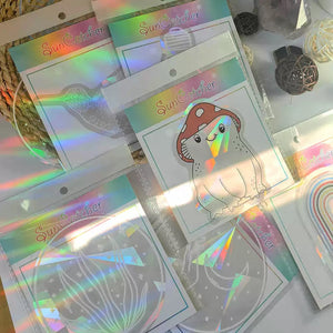Celestial Suncatcher Sticker – Holographic Rainbow Window Cling – The Feelz