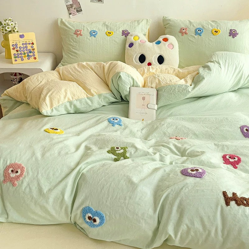 Cute Cartoon Bedding Set | Cute Cotton Duvet Cover for Queen – The Feelz