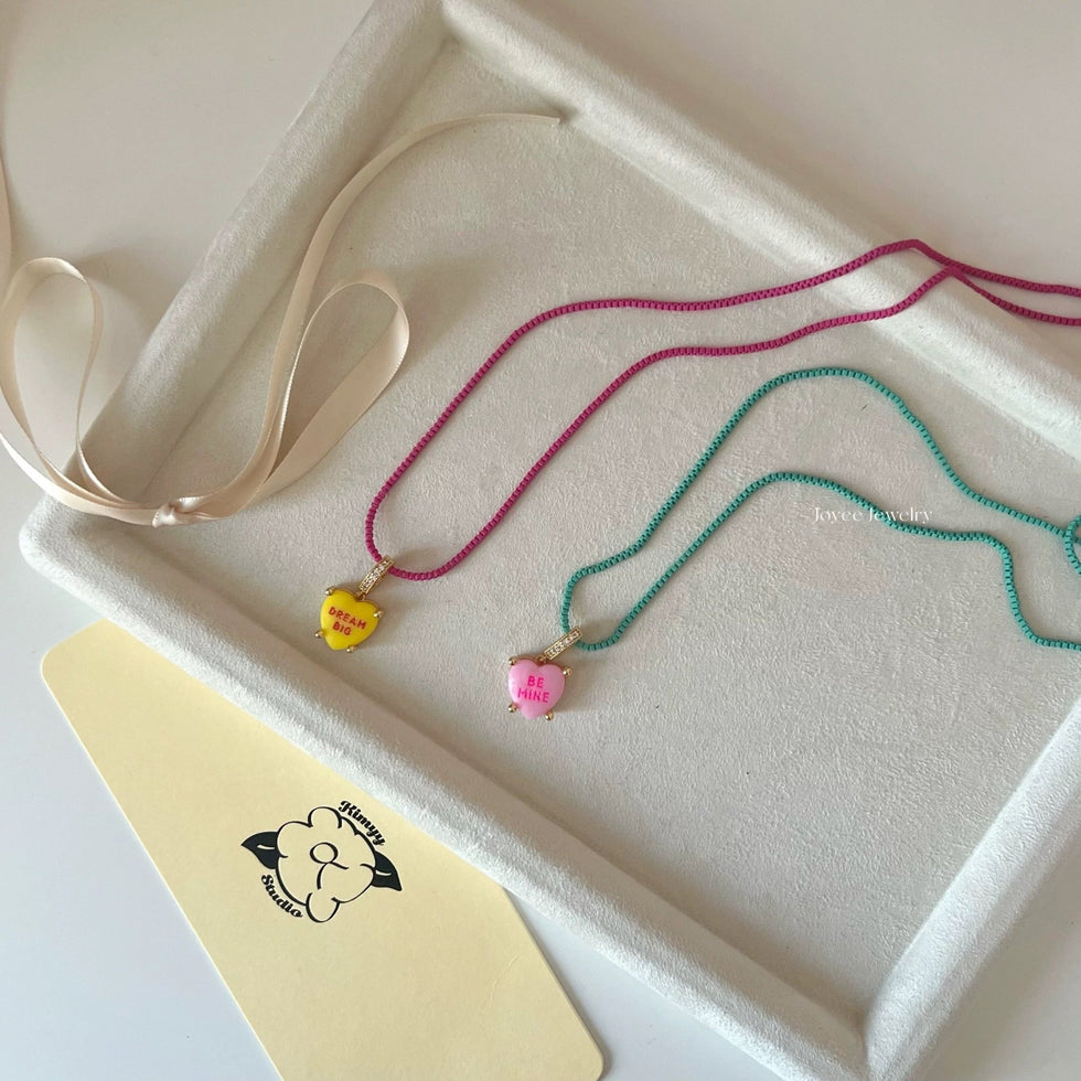 KPOP Colorful Heart Pendant – Y2K Jewelry BTS Fans – The Feelz