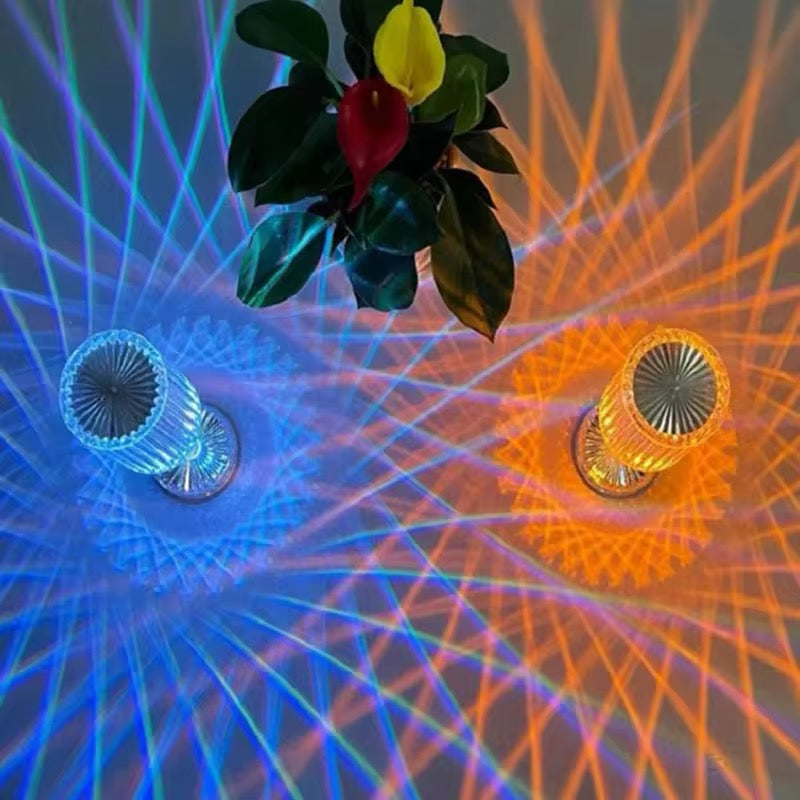LED Crystal Table Lamp | USB Rechargeable Night Light