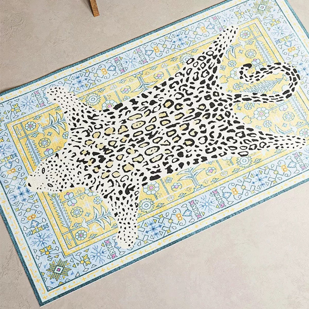 Boho Leopard Print Carpet – Moroccan Style Tiger Area Rug