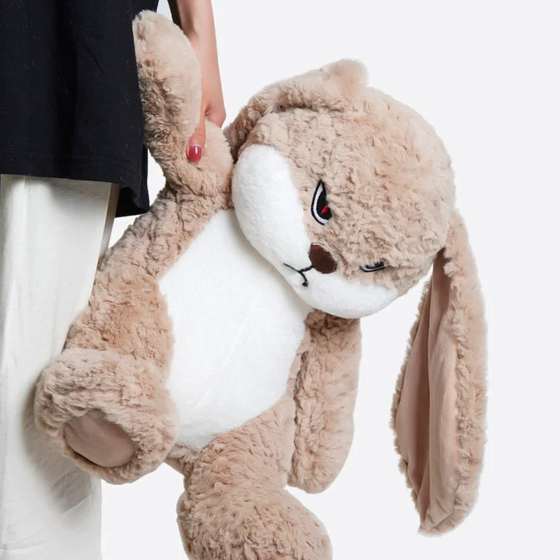 Angry Rabbit Plush Toy - Kawaii Long-Eared Bunny for Gifting & Decor
