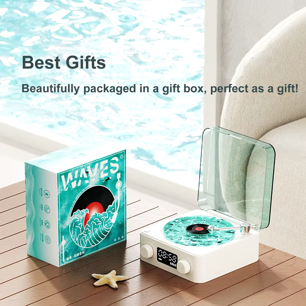 Vintage Wave Vinyl Record Player - Speaker & Night Light – The Feelz