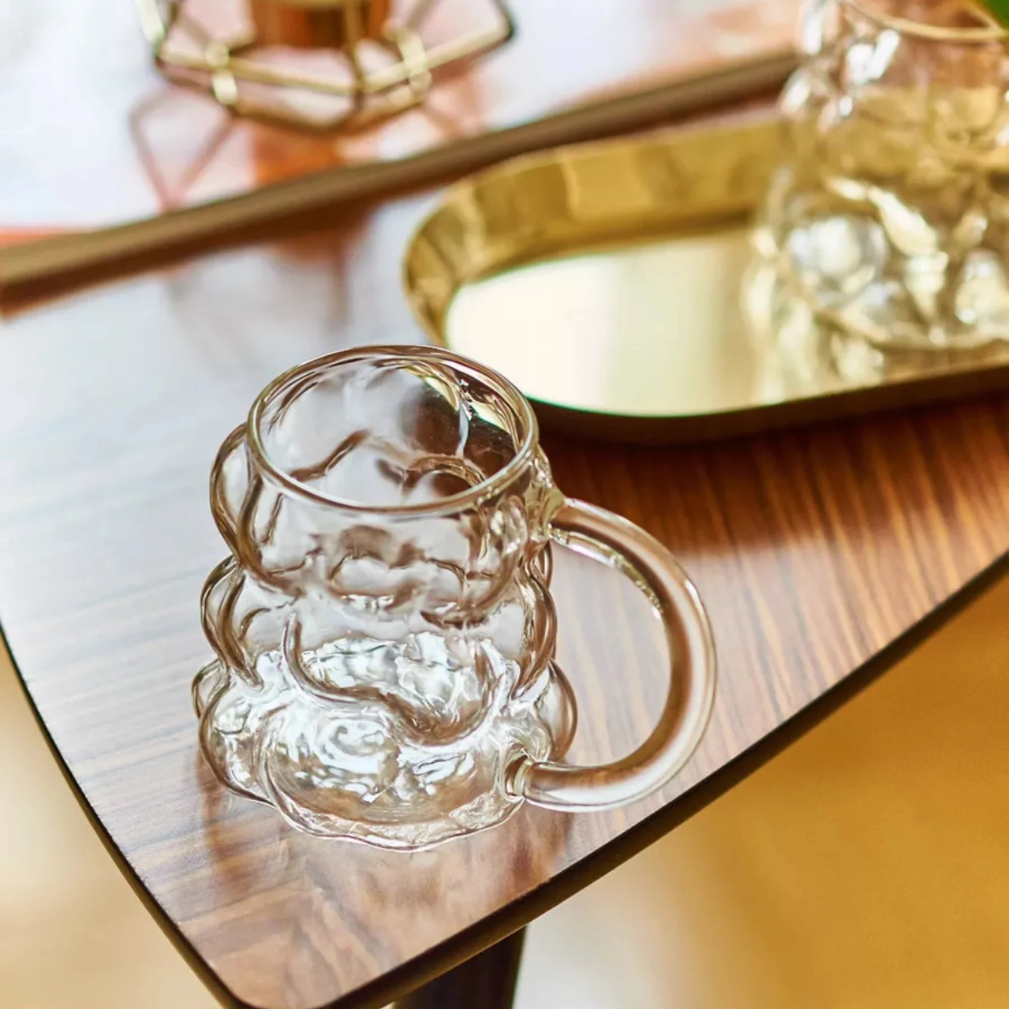 Bubble Glass Coffee Mug – Aesthetic Minimalist Kitchen Decor