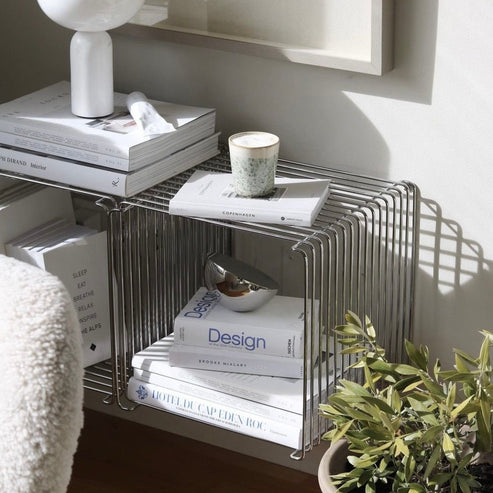 Modern Minimalist Metal Floating Shelf | Geometric Side Table Decor