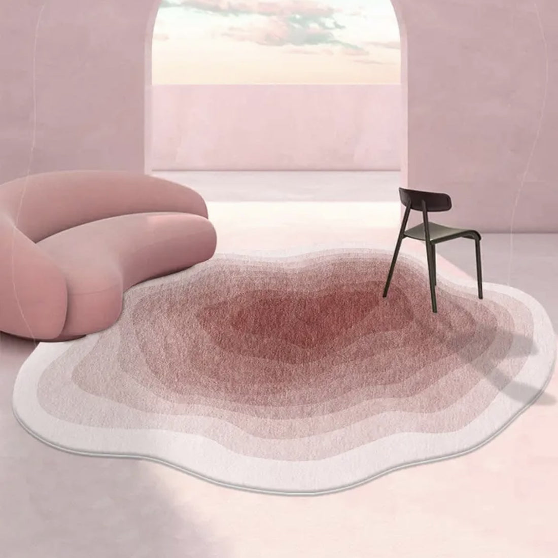 Light Luxury Rug - Soft Cashmere Pink Gradient Carpet